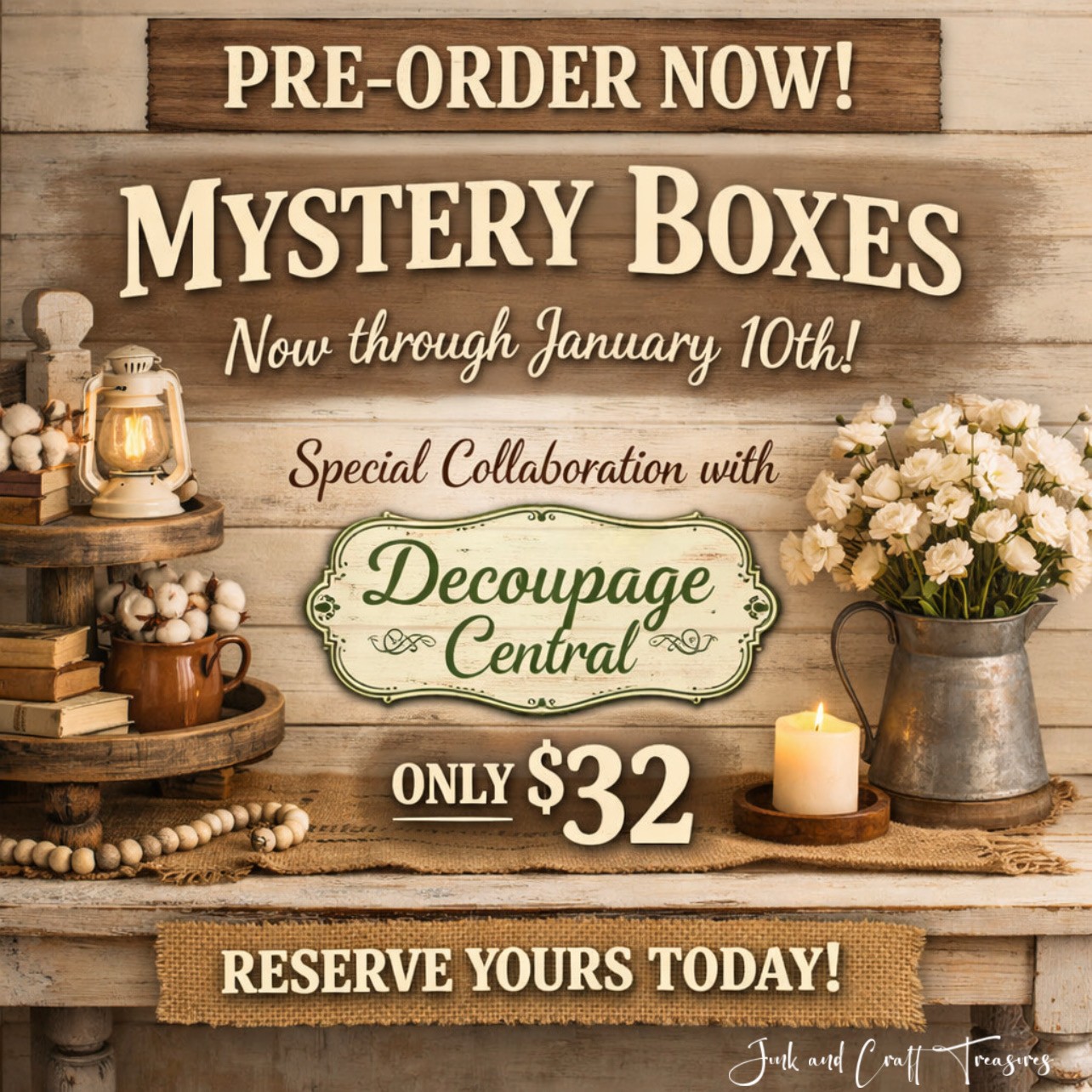 **Pre-Order January Mystery Box - Junk And Craft Treasures