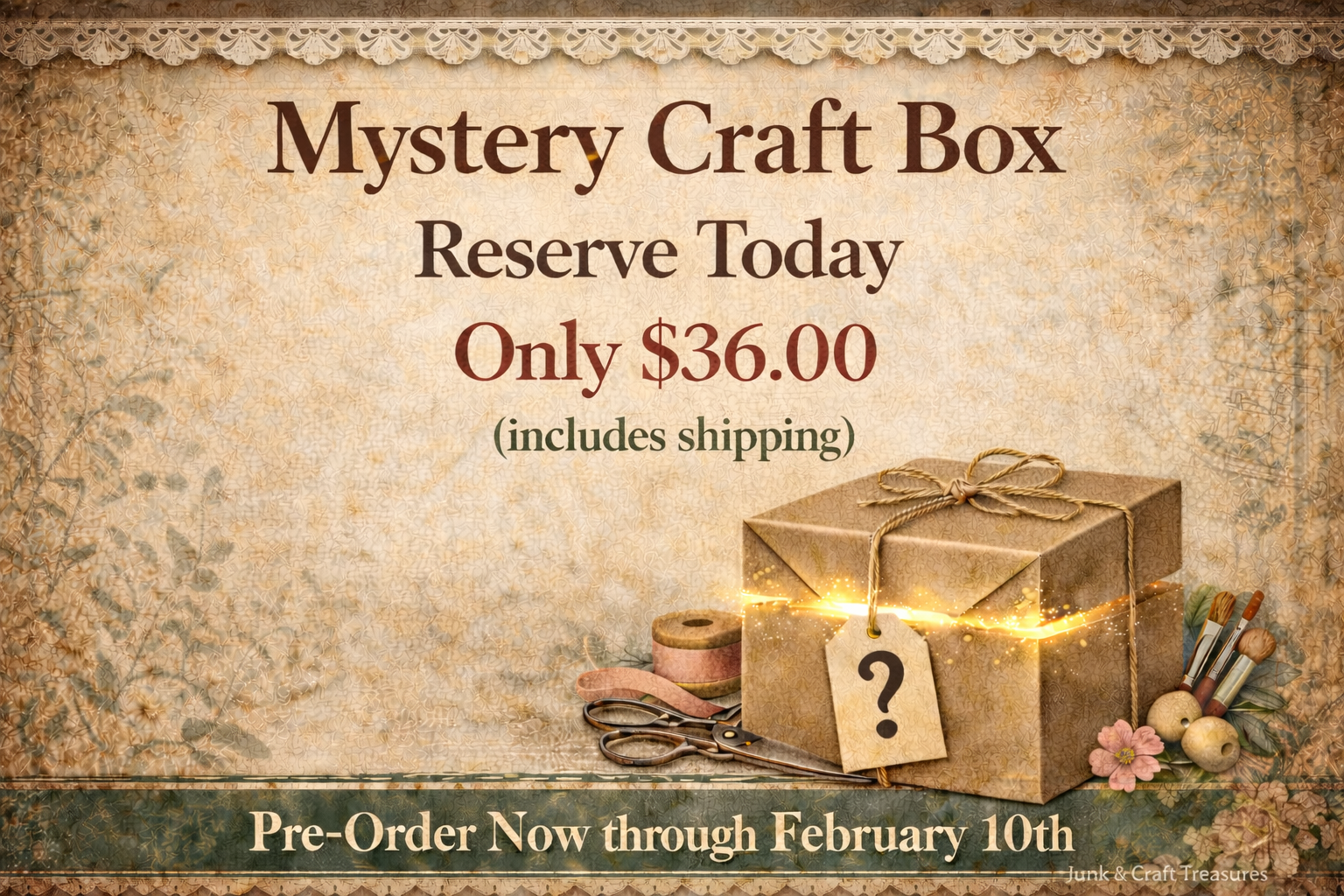Pre Order February Mystery Box - Junk And Craft Treasures
